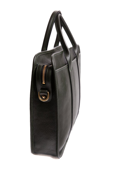 Leather Zip-Top Briefcase - Handmade Leather Briefcase