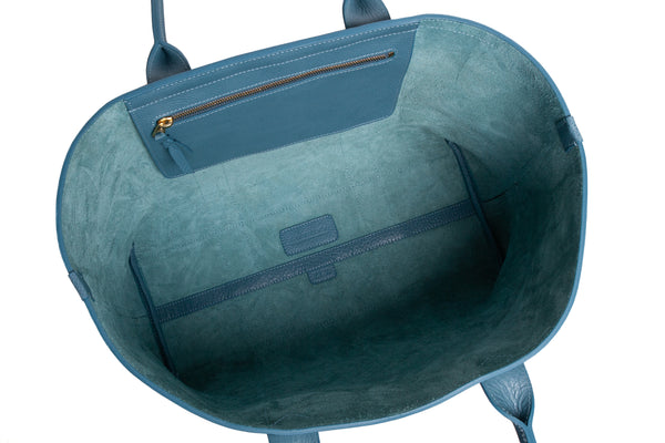 Leather Open Top Medium Tote - Handmade Leather Tote Bag