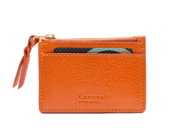 Zipper Credit Card Wallet - Handmade Leather Wallet and Pouch