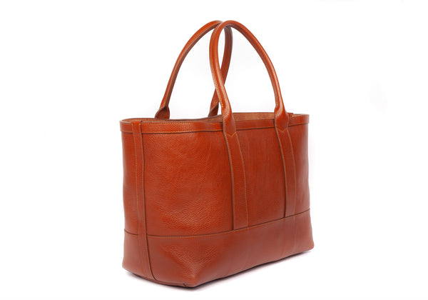 Leather Open Top Medium Tote - Handmade Leather Tote Bag