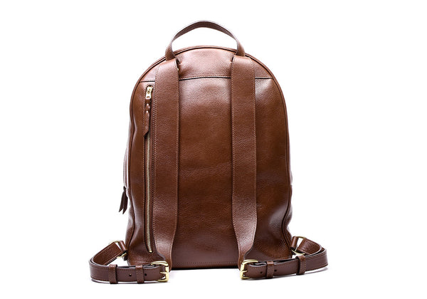 Leather Zipper Backpack - Handmade Leather Bag